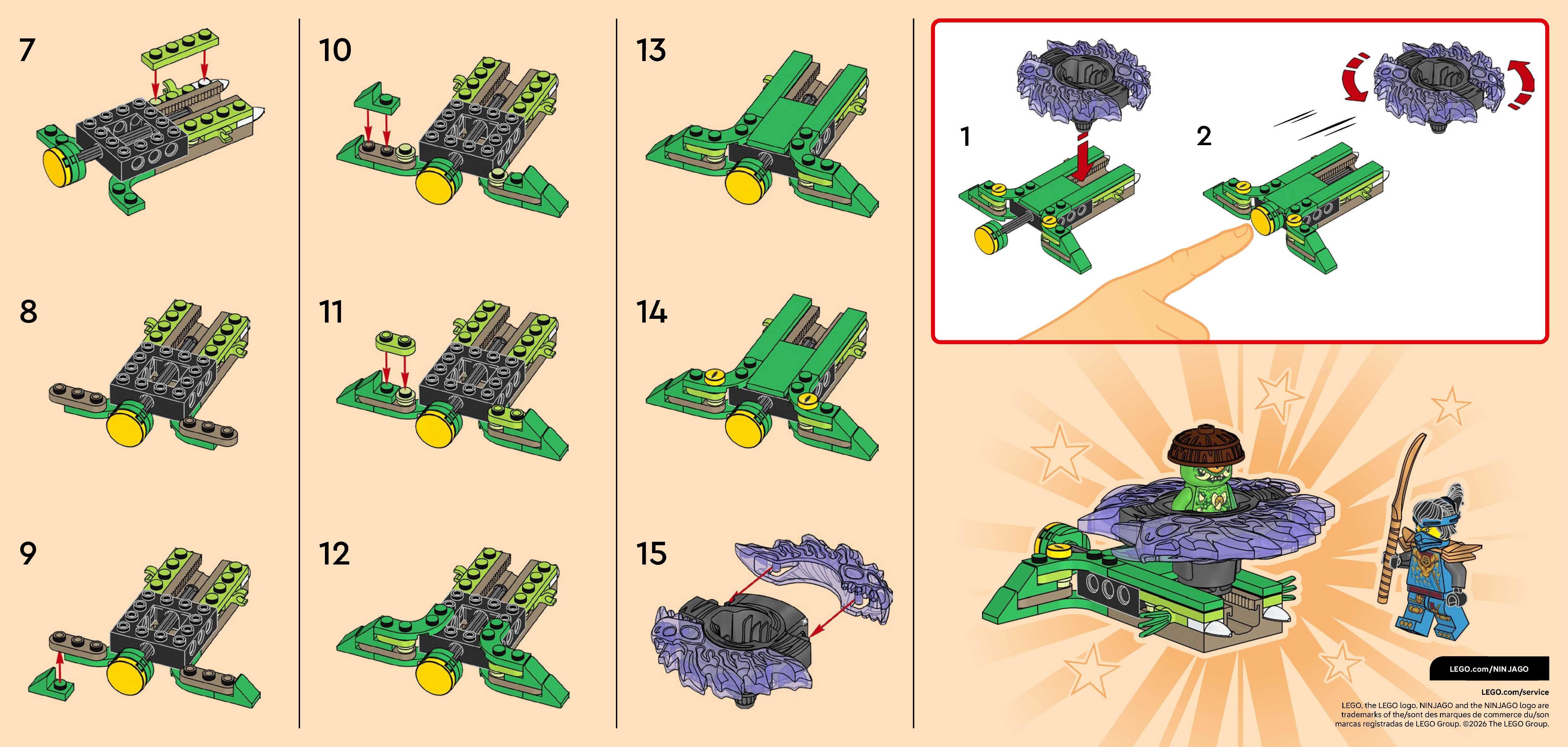 LEGO Nya vs. Mutation Monster Spinner Building Instructions | Step-by ...