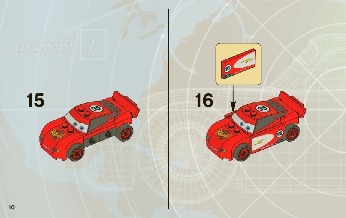 LEGO 8200 Radiator Springs Lightning McQueen Building Instructions | Step-by-Step Guide