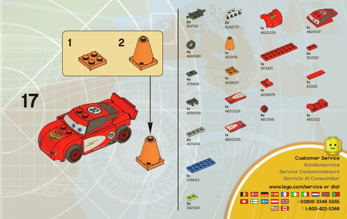 LEGO 8200 Radiator Springs Lightning McQueen Building Instructions | Step-by-Step Guide